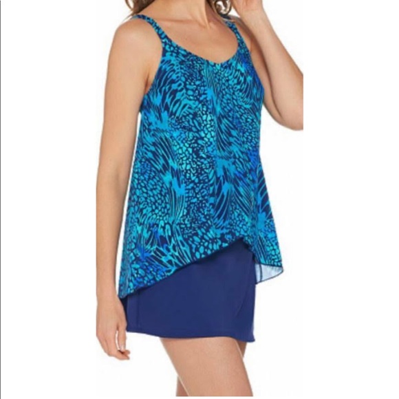 Denim&Co | Swim | Denim Co Beach Hilow Tankini Swimsuit Set | Poshmark